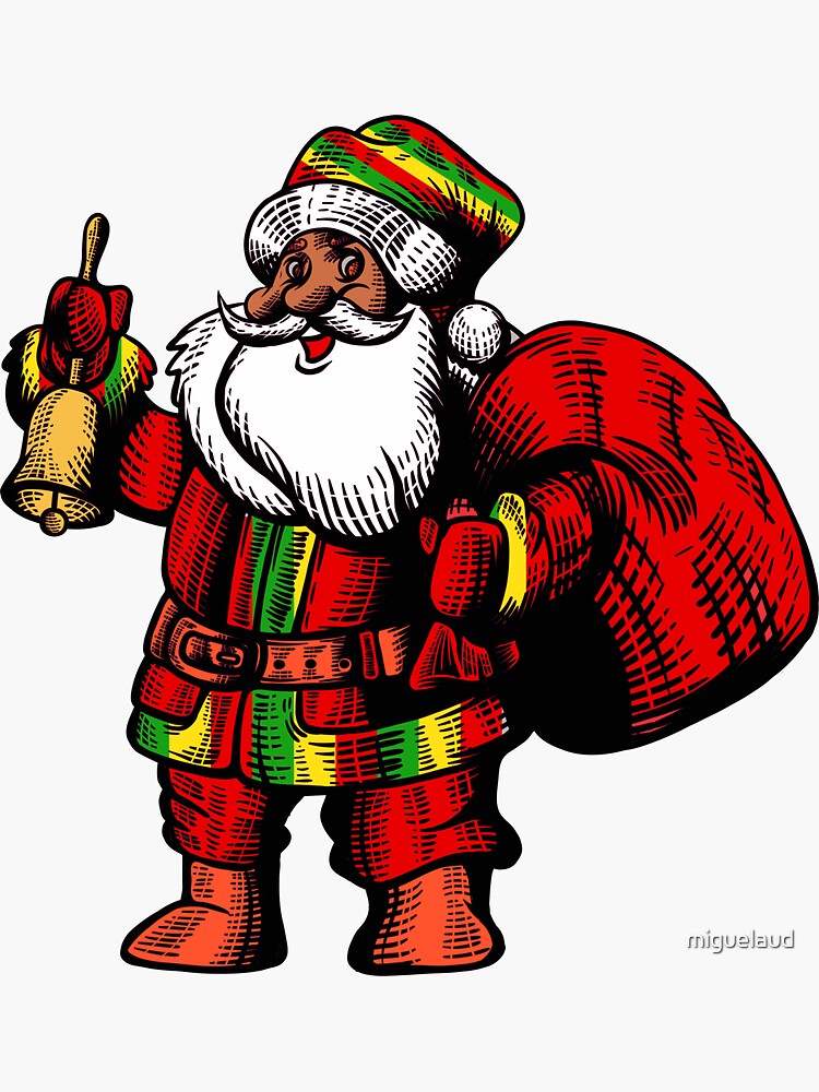 "Rasta Claus Funny Meme Based Christmas and Holiday Design" Sticker for ...