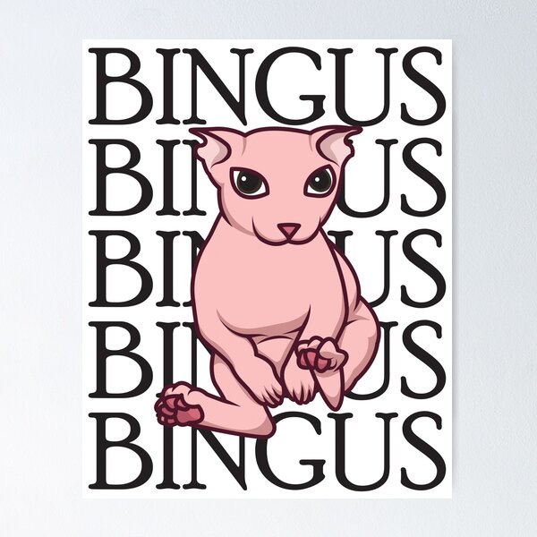 "Bingus Text Array White" Poster for Sale by Rzera- | Redbubble