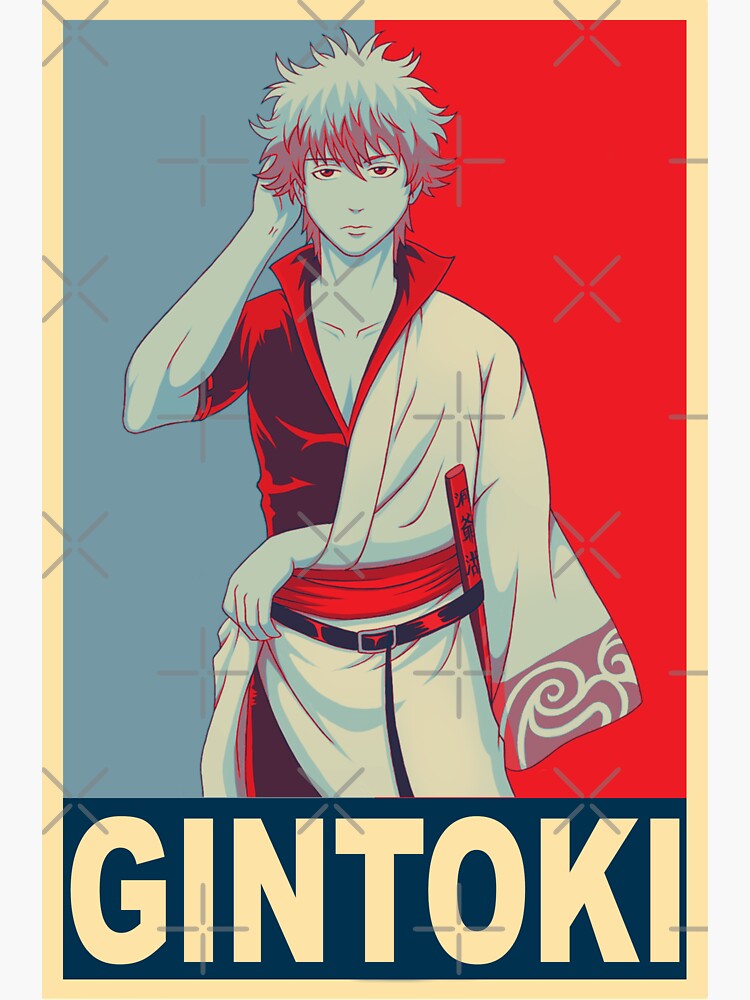 "Gintoki Sakata Poster" Sticker for Sale by LahcenBamouh | Redbubble