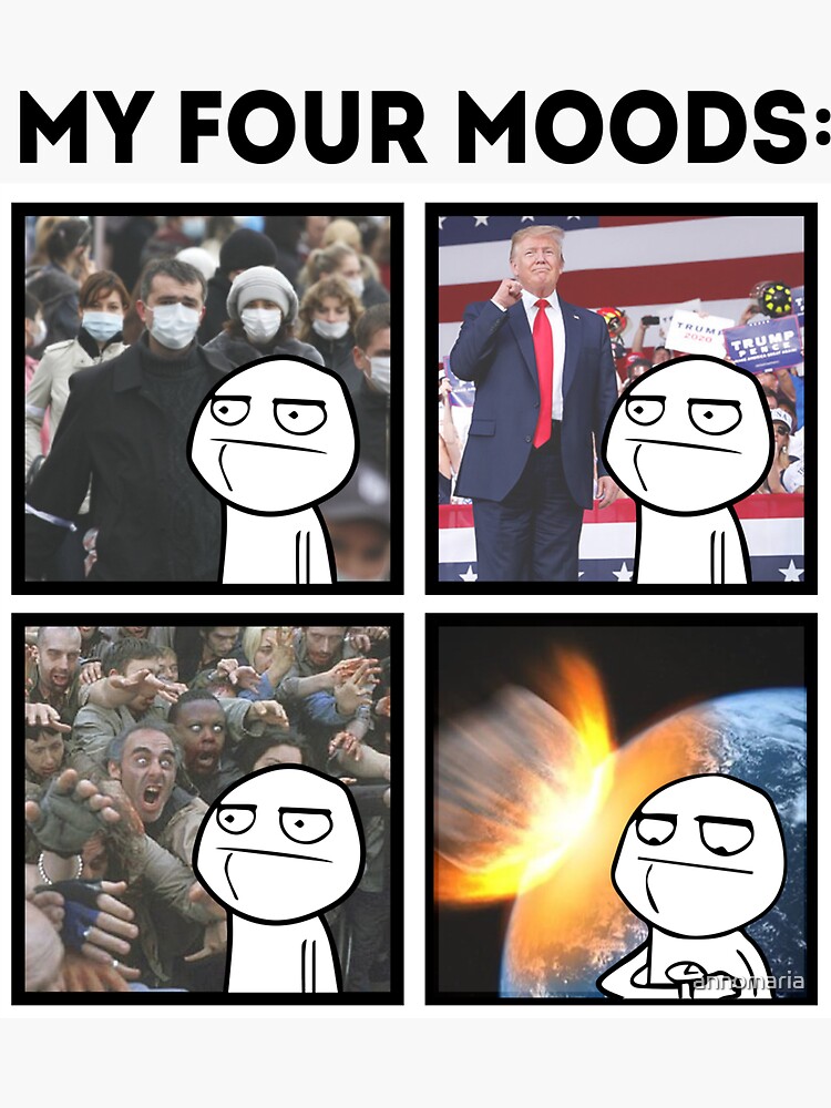 "Copy of my four moods meme - poker face" Sticker for Sale by annomaria ...