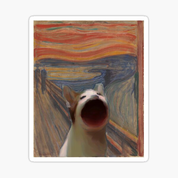 "Scream Cat" Sticker for Sale by Tasu1 | Redbubble