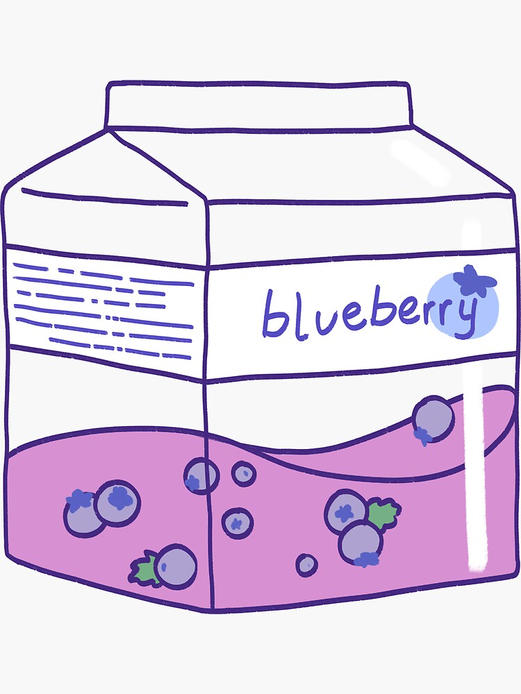 "Transparent Kawaii Blueberry Milk" Sticker by sleepica | Redbubble