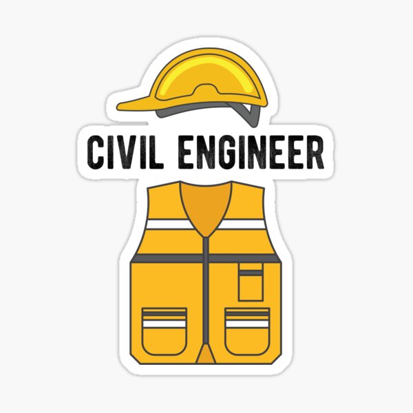 "Civil Engineer ... Safety Hat and Jacket" Sticker for Sale by ...