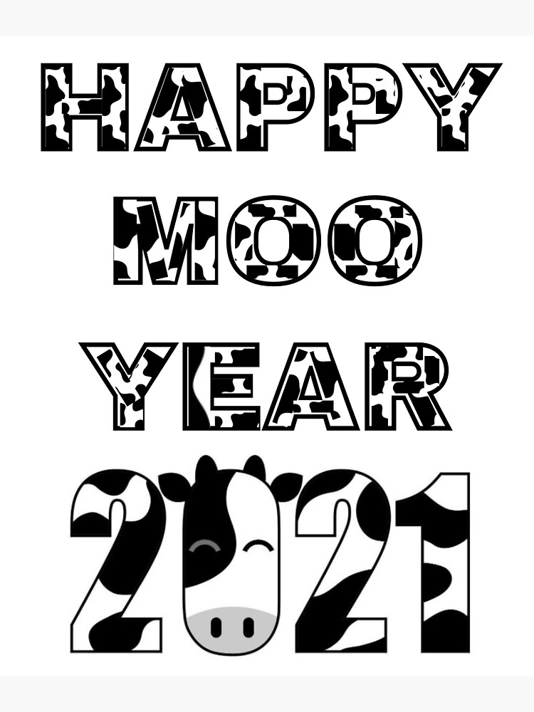 "Happy Moo Year 2021 Vacas Kawaii Series #1" Sticker for Sale by ...