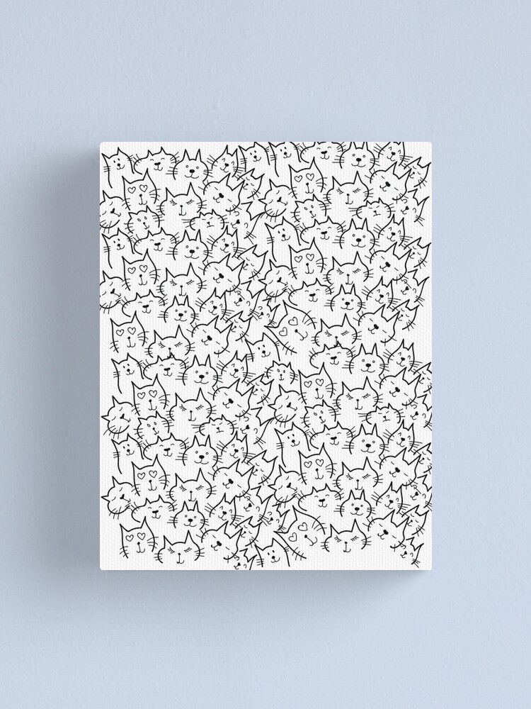 "Cats cute linework line art illustration hand drawing of various mixed ...