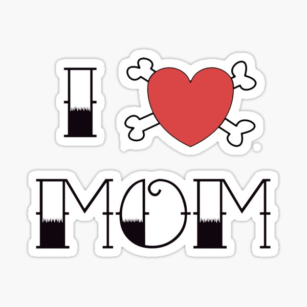 "I (Love) Heart Mom Tattoo" Sticker for Sale by surgedesigns | Redbubble