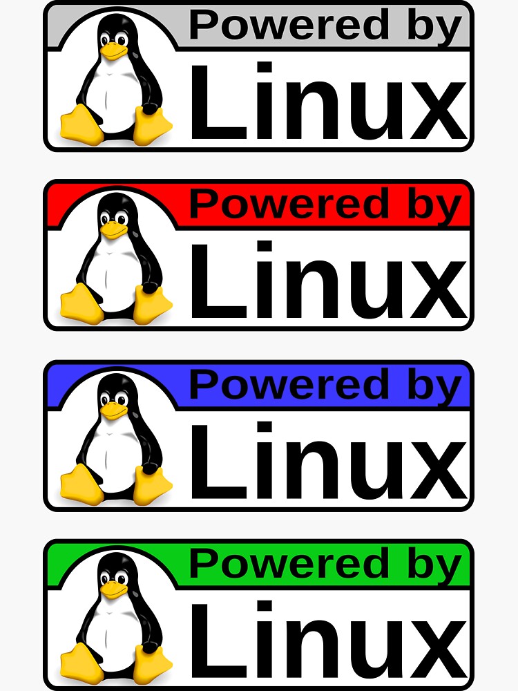 "Powered By Linux" Sticker for Sale by robbrown | Redbubble