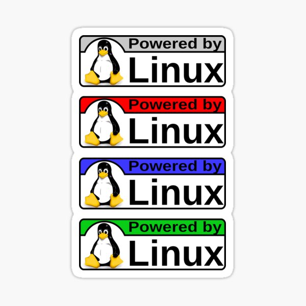 "Powered By Linux" Sticker for Sale by robbrown | Redbubble