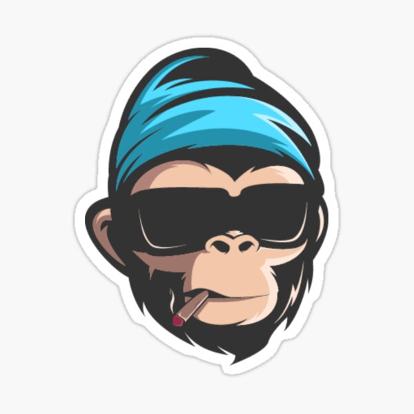 "Smoking monkey" Sticker by Qual1ty-Cl0th3s | Redbubble