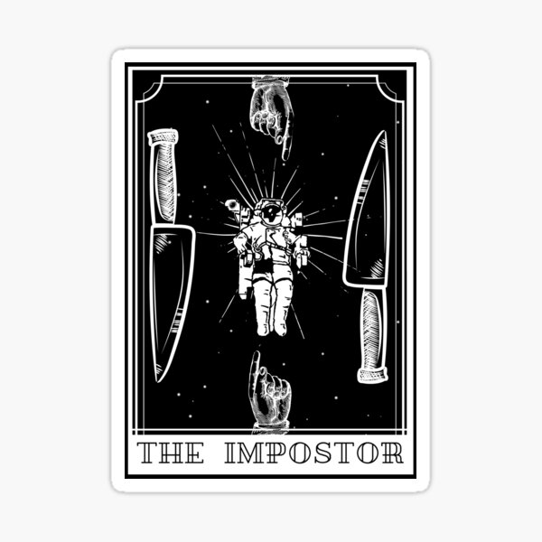 "Among Us Tarot card - THE IMPOSTOR" Sticker by RebeccaART5 | Redbubble