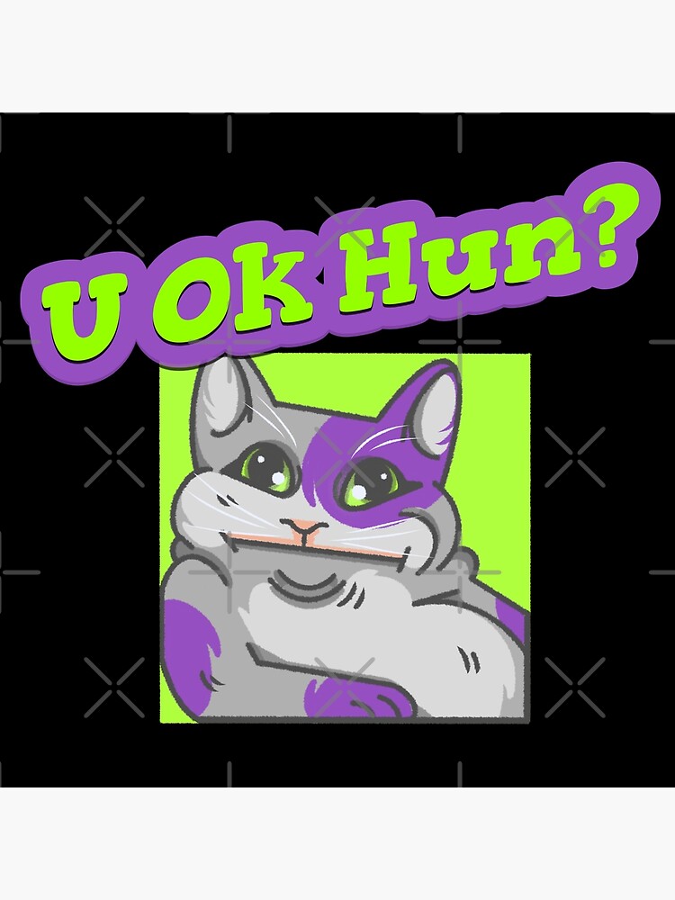 "U OK HUN? Cute Kawaii Twitch Meme Cat Face" Poster by dogisbored ...