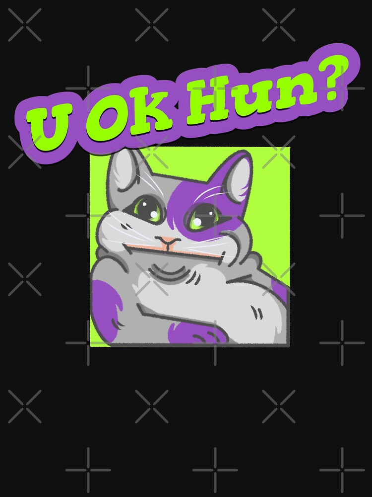 "U OK HUN? Cute Kawaii Twitch Meme Cat Face" T-shirt for Sale by ...