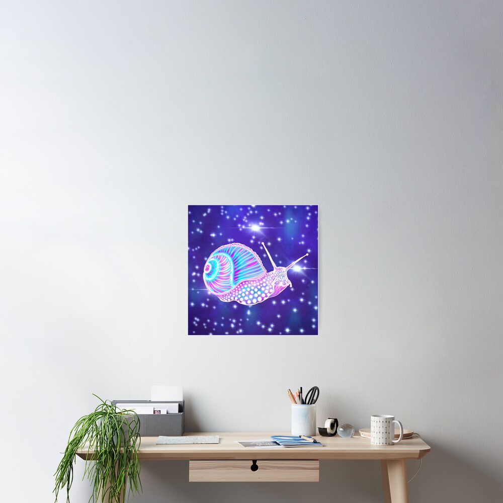 "Psychedelic Galaxy Snail" Poster by awanderingsoul | Redbubble
