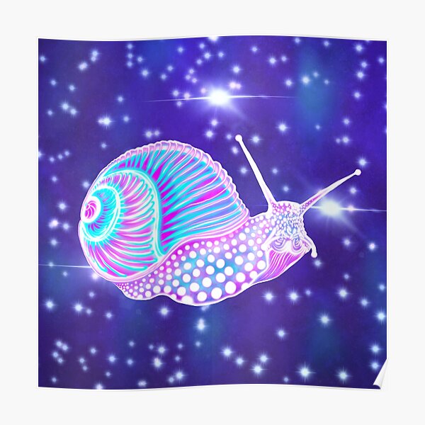 "Psychedelic Galaxy Snail" Poster by awanderingsoul | Redbubble