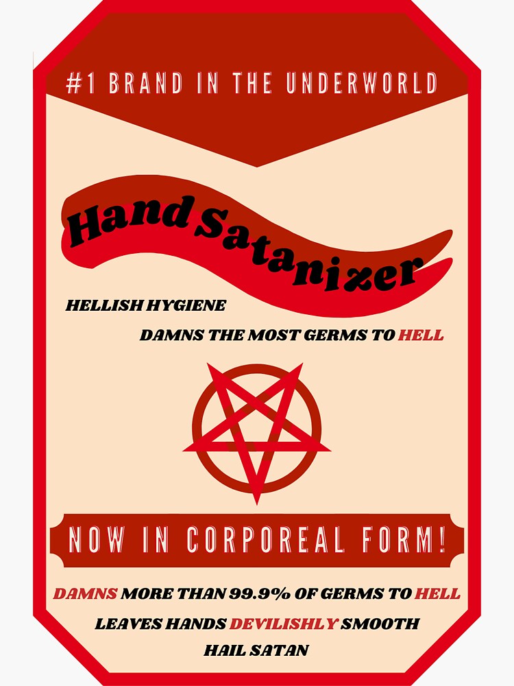 "Hand Satanizer" Sticker for Sale by Axlord | Redbubble
