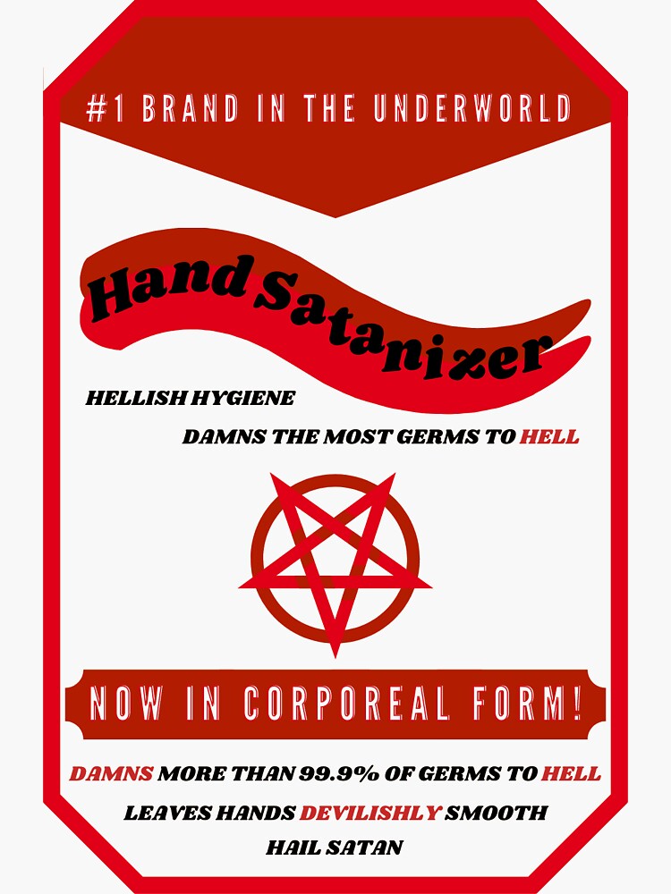 "Hand Satanizer (Transparent)" Sticker for Sale by Axlord | Redbubble