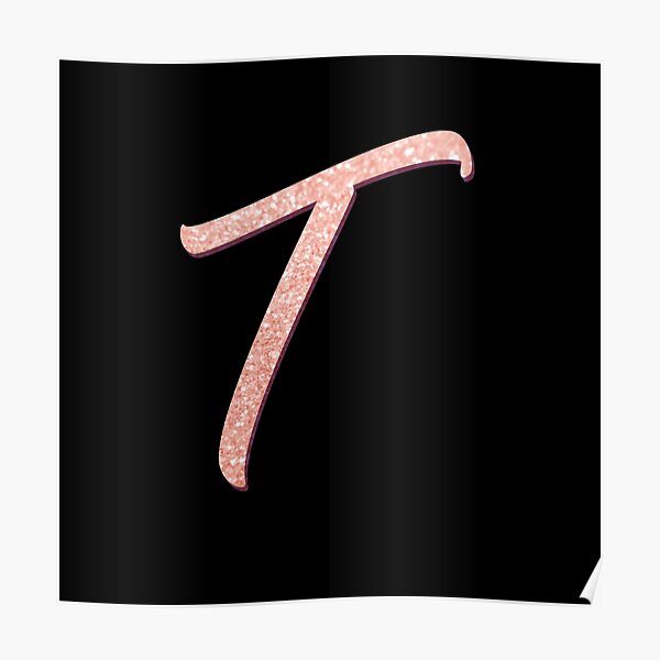 Pink Glitter T Letter Pink Glitter Posters | Redbubble