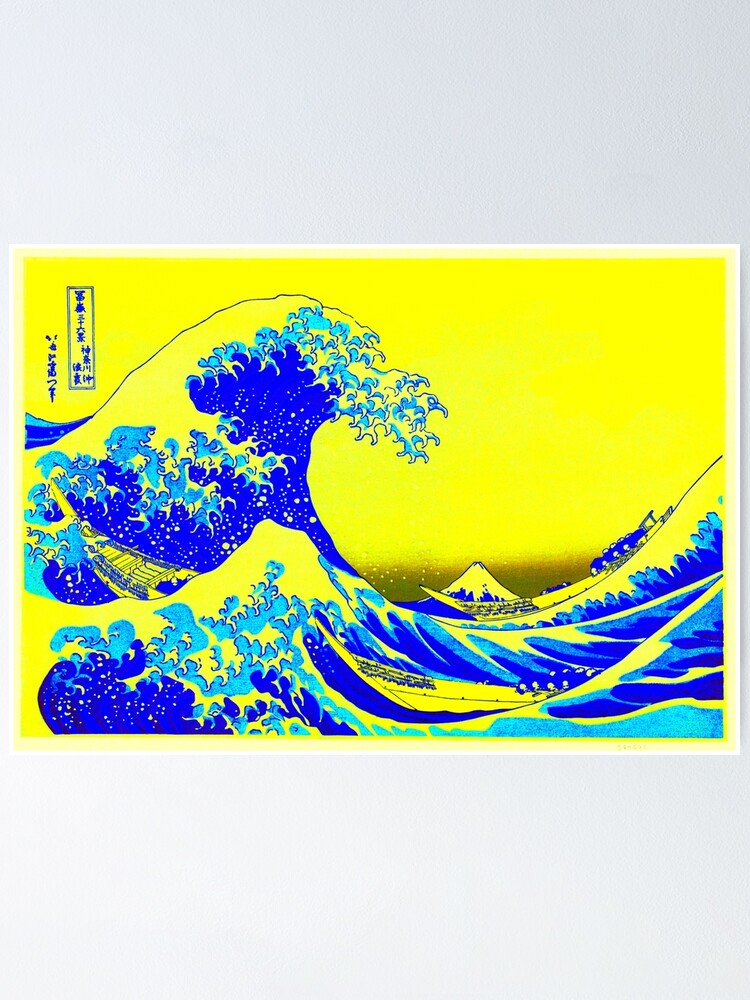 "The Great Wave Remix in Yellow" Poster by SFTStudio | Redbubble