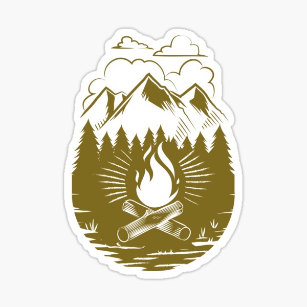"Camp Fire With Nature" Sticker for Sale by CamperLife | Redbubble