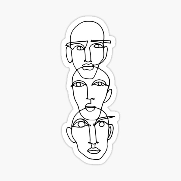 "Three heads" Sticker for Sale by h-and-c | Redbubble