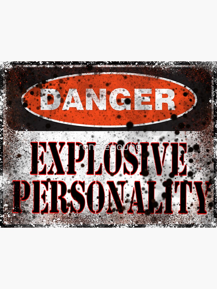 "Danger Explosive Personality Vintage Sign, Retro Sign, Eroded Danger ...