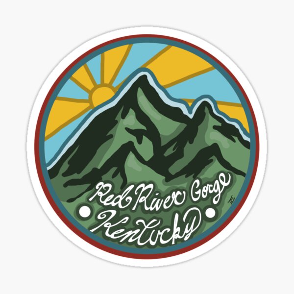 "Red River Gorge Mountain Badge" Sticker for Sale by theingridmiller ...