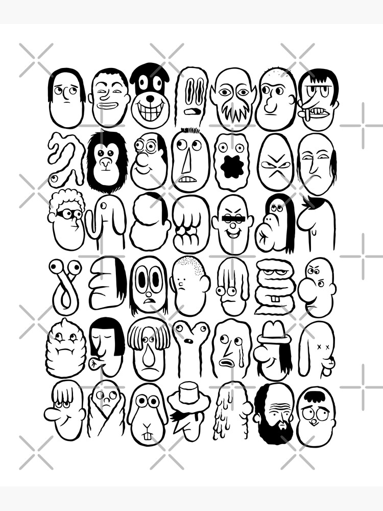 "Random faces" Poster by h-and-c | Redbubble