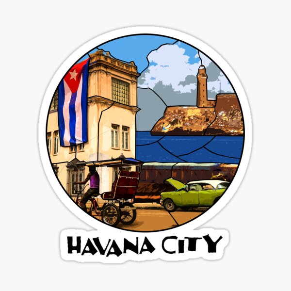 "Streets of Havana" Sticker for Sale by Graficolia | Redbubble