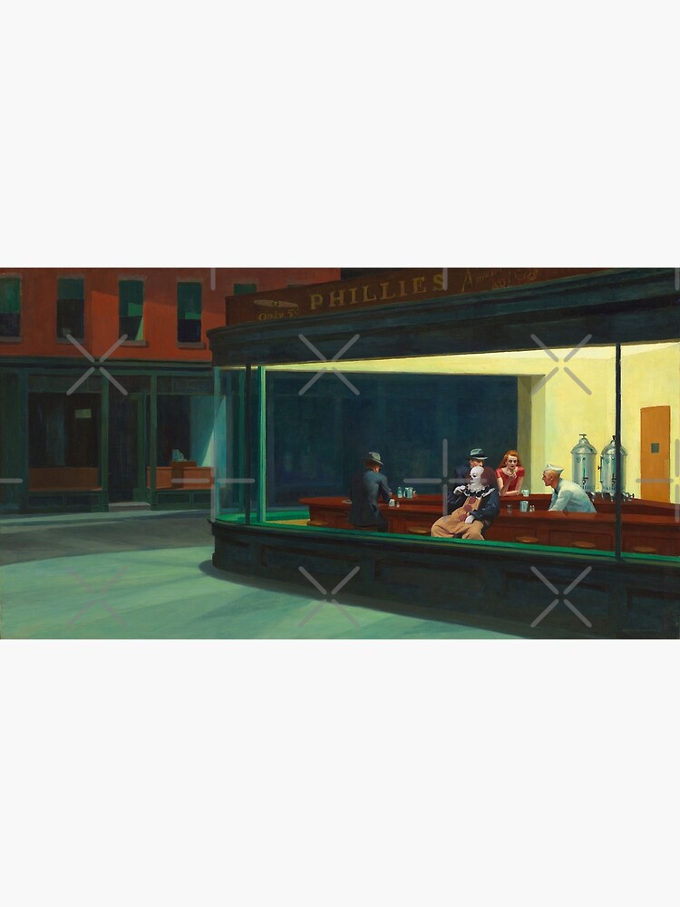 "Edward Hopper Nighthawks featuring Famous Scary Clown" Poster for Sale ...