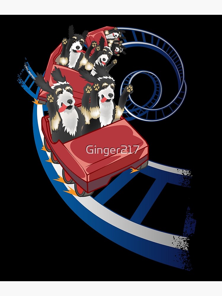 "Dog Lovers Bernadoodle Dogs Riding A Roller Coaster" Poster for Sale ...