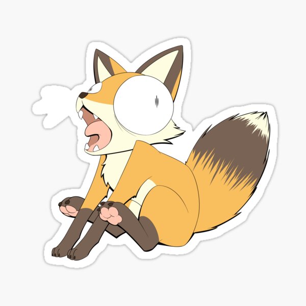 "Fox scream" Sticker for Sale by Greenpidge | Redbubble