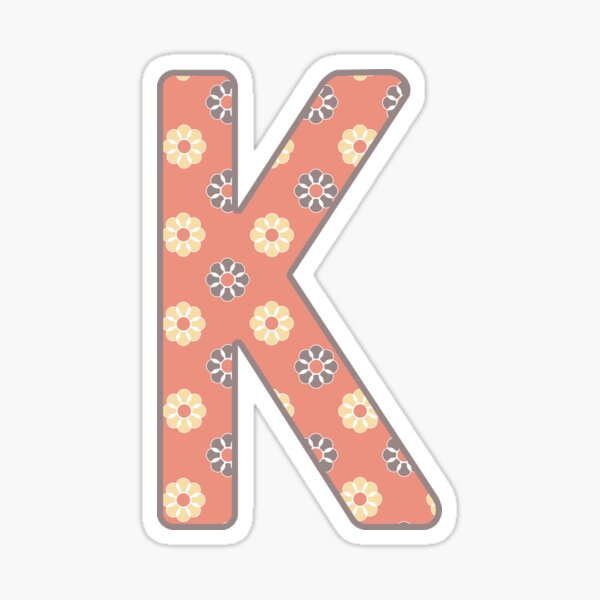 "MONOGRAM LETTER K PINK FLORAL TYPOGRAPHY DESIGN" Sticker for Sale by ...