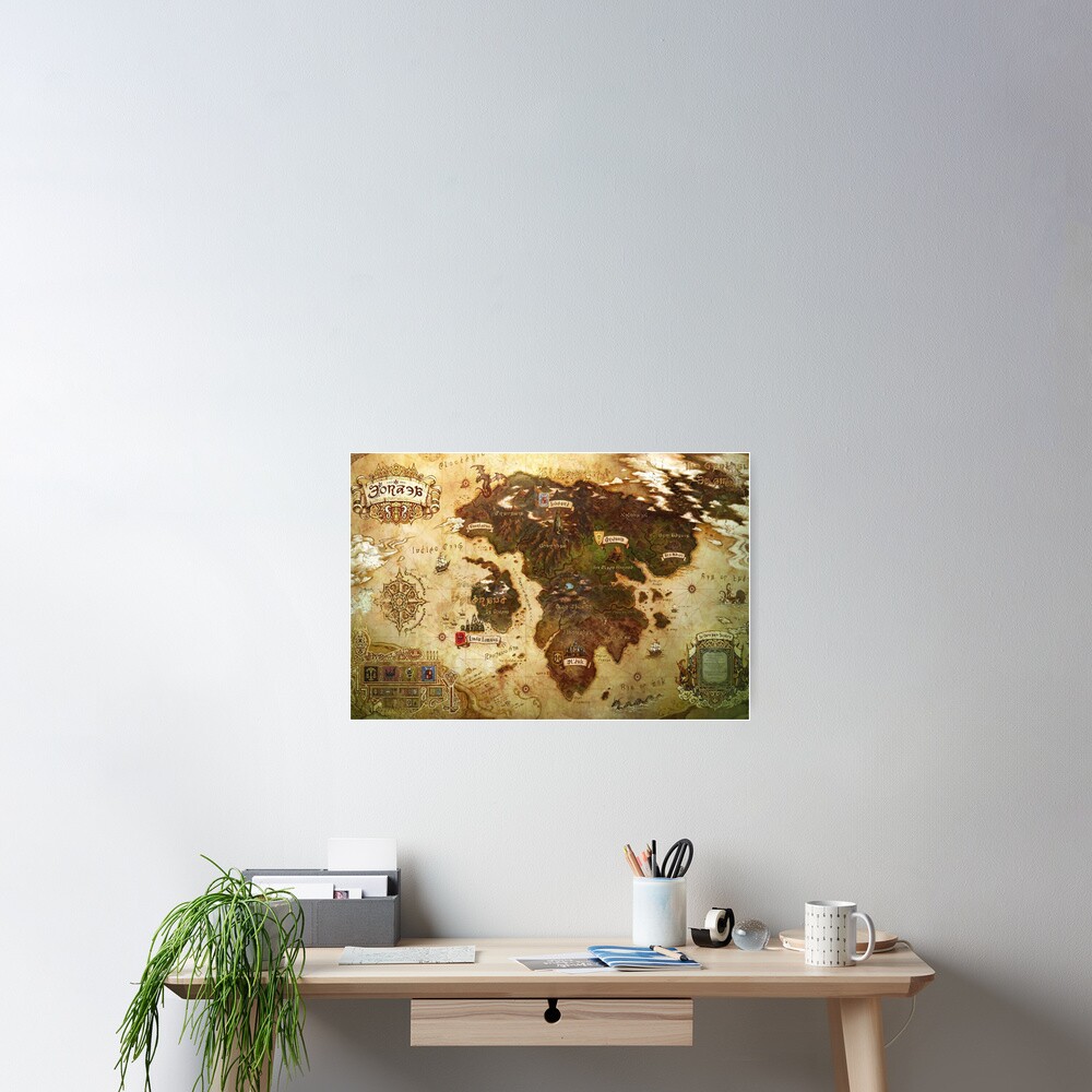 "Eorzea FFXIV Map" Poster for Sale by hayesade | Redbubble