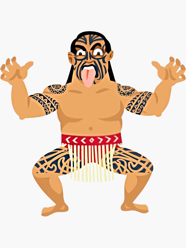 "Maori Pukana" Sticker for Sale by CarolaTees | Redbubble