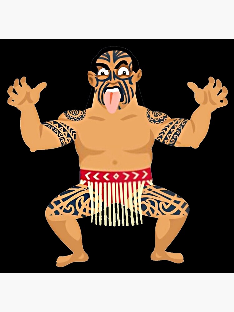 "Maori Pukana" Poster by CarolaTees | Redbubble