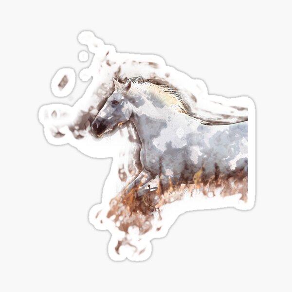 "Galloping Horse Watercolor" Sticker for Sale by Quirts | Redbubble