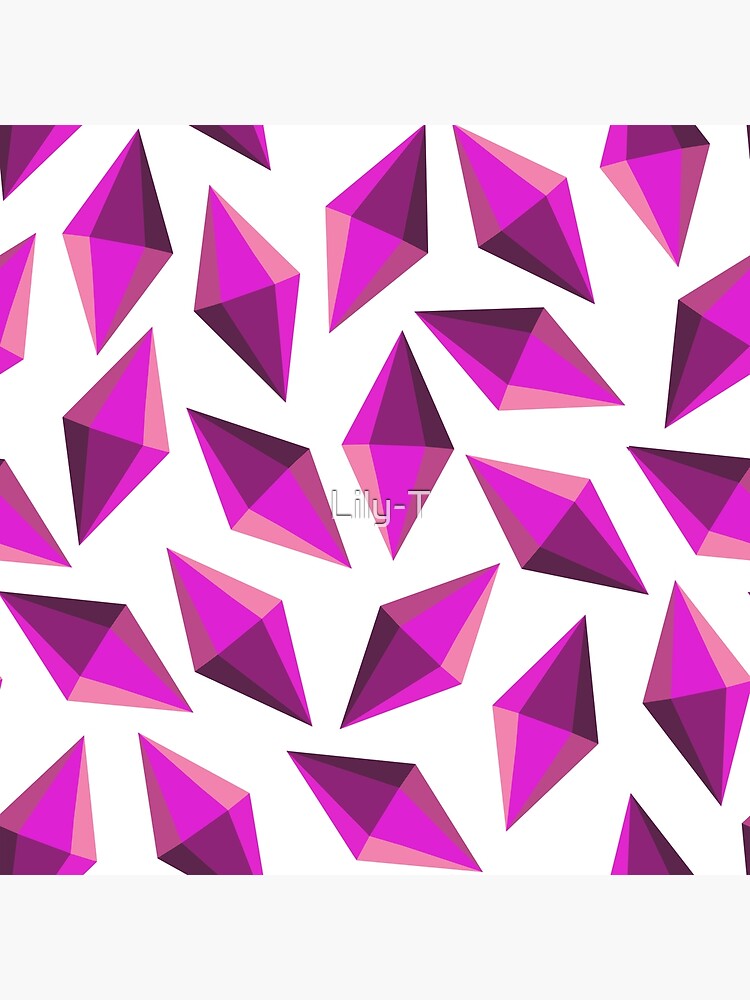 "Spinning Plumbobs Neon Pink" Poster by Lily-T | Redbubble