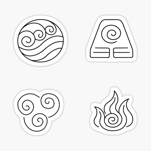 "The Four Elements Sticker Pack (Avatar The Last Airbender)" Sticker ...