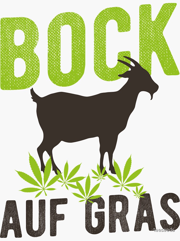 "Goat Joint Smoking Weed Cannabis Funny German" Sticker for Sale by ...