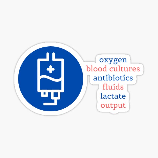 "Sepsis six medical" Sticker for Sale by Medicalitee | Redbubble