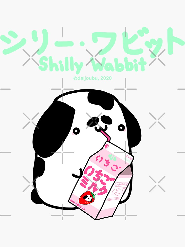 "[Shilly Wabbit] Baby Lop Bunny Rabbit Strawberry Milk" Sticker by ...