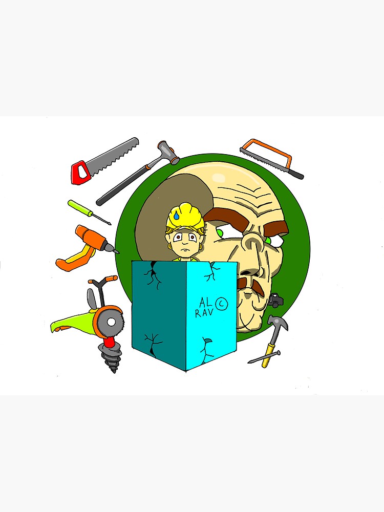 "Mr. Frustrated Mustached: construction accident" Sticker for Sale by ...