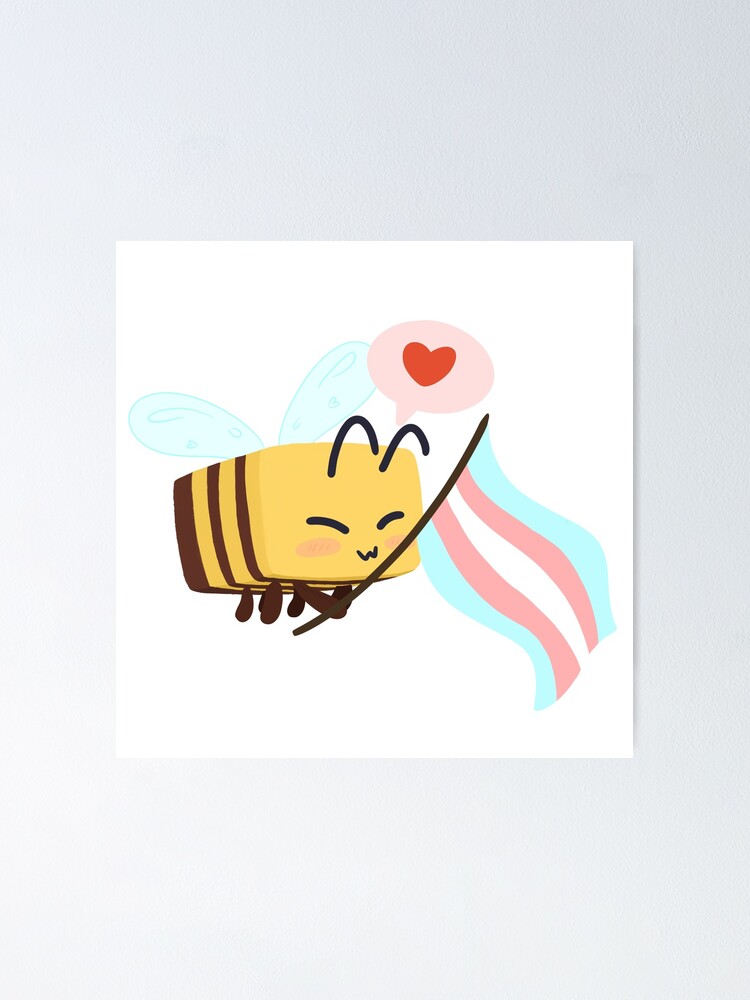 "Minecraft Trans Pride Bee" Poster for Sale by SoupinSpace | Redbubble