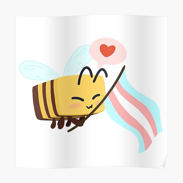 "Minecraft Trans Pride Bee" Poster for Sale by SoupinSpace | Redbubble