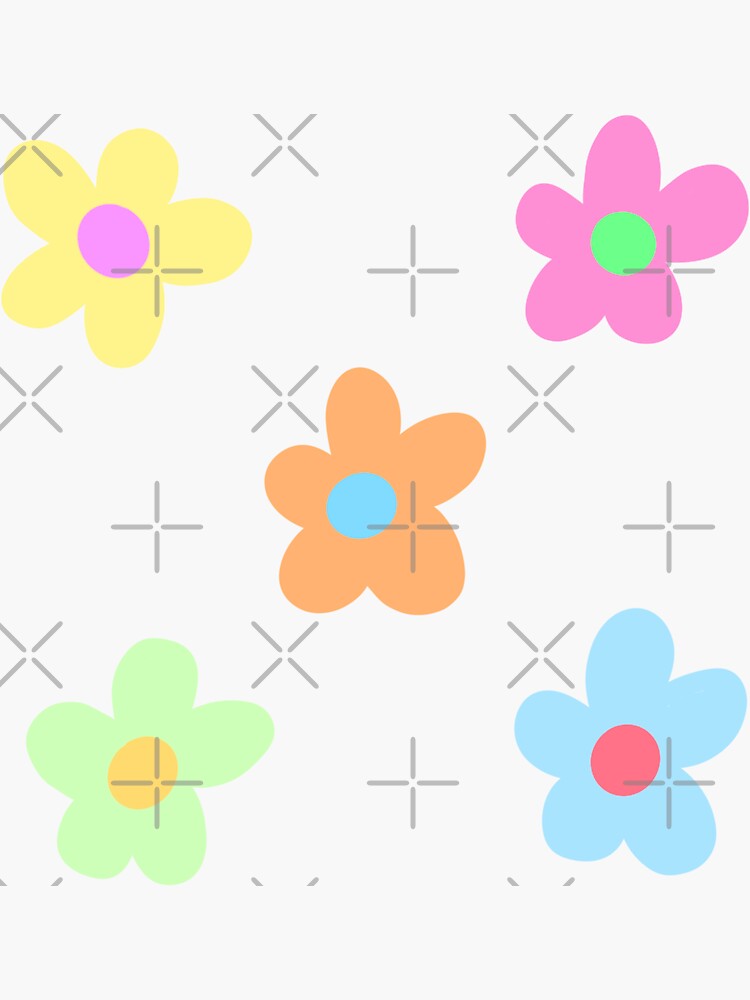 "Cute pastel flower pack" Sticker for Sale by zeyzeybaby | Redbubble