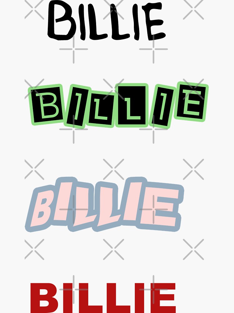 "billie name pack " Sticker for Sale by cherishingkelly | Redbubble