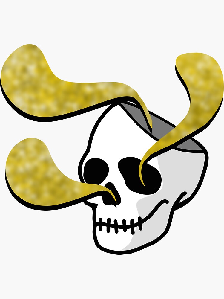 "gold glitter skull" Sticker by Sydneyhedges | Redbubble