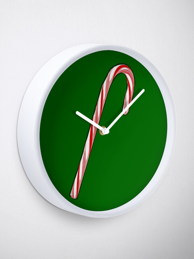 Green christmas candy cane Clock sold by Iris Muddy | SKU 4534451 ...