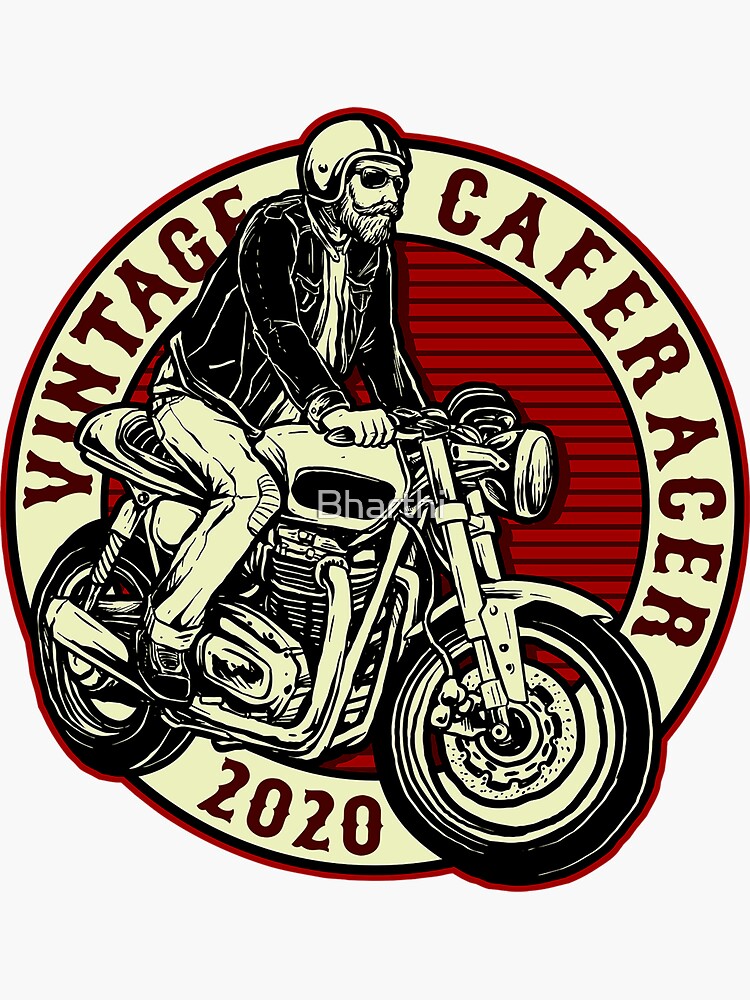 "Vintage Cafe Racer" Sticker by Bharthi | Redbubble