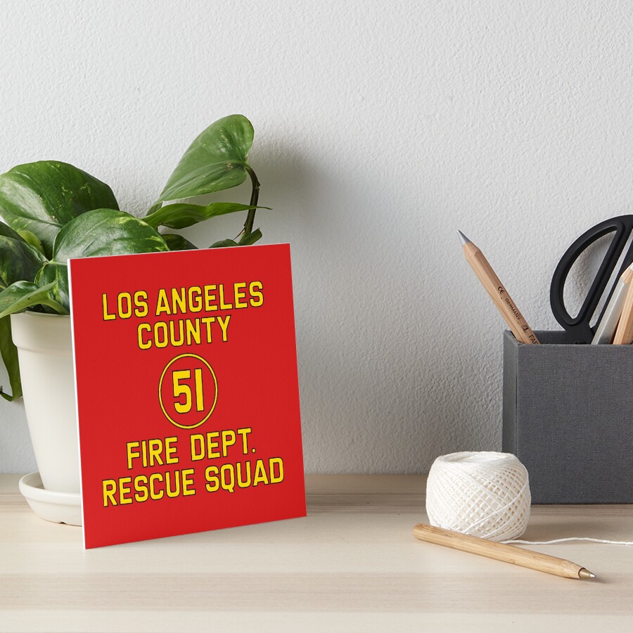 "Emergency Squad 51 Side of Truck Reproduction Logo" Art Board Print by ...
